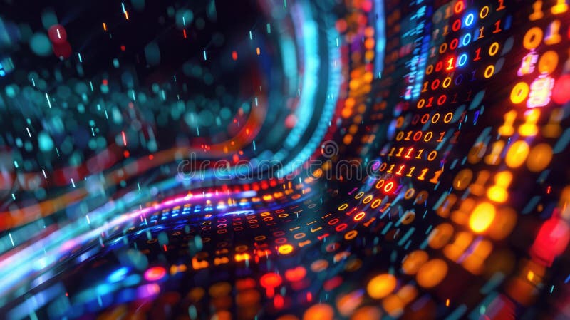 Binary Code Flows into Colorful, Visual Patterns in an Abstract ... Binary Code Flows into Colorful, Visual Patterns in an Abstract ...