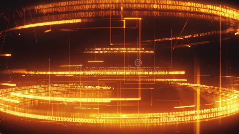 Binary Code Forming Glowing Circular Shapes in Digital Space Stock Video - Video of coding ...