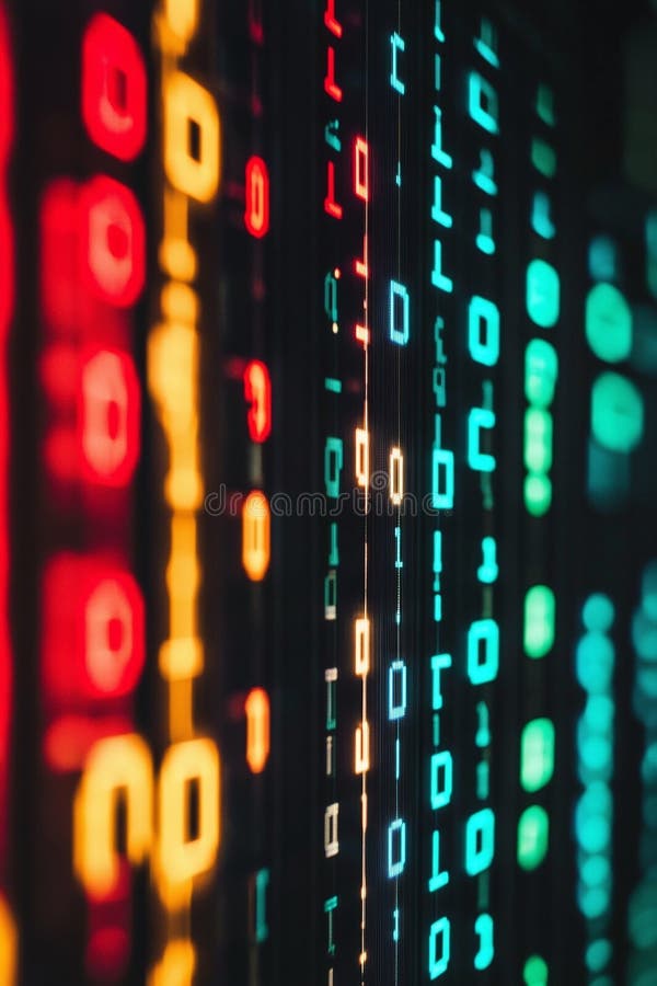 Binary Code Forming Grid Structure Stock Illustration - Illustration of ...