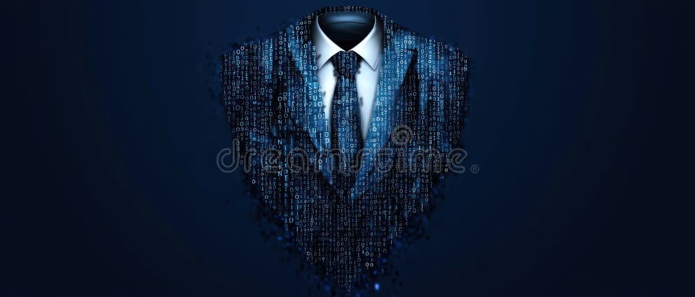 Binary Code Forming Suit Representing Data Privacy and Security. Modern ...
