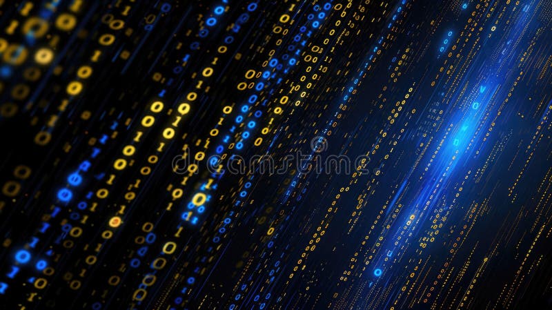 Binary Codes with Glowing Blue Digits. Technology and Data Concept. AIG53F. Stock Image - Image ...
