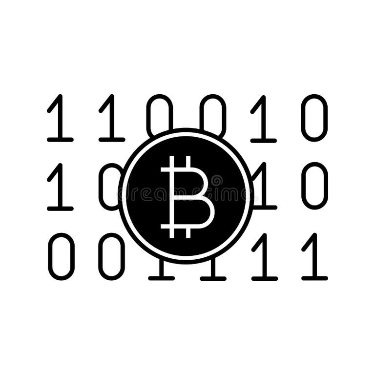 Binary code glyph icon stock vector. Illustration of concept - 175554507