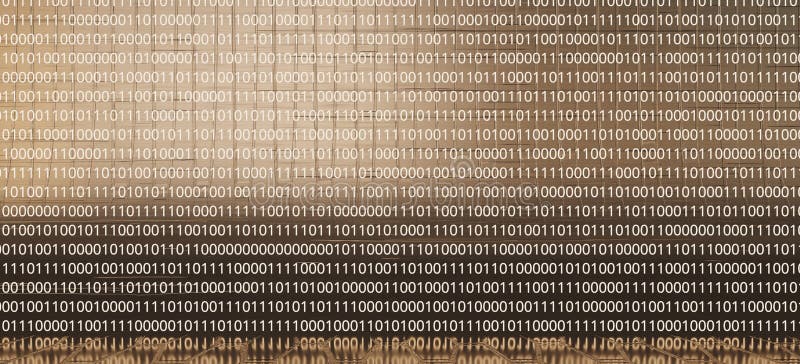 Binary Code Golden Background 3d-illustration Stock Illustration ...