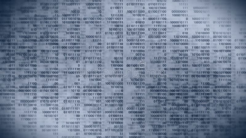 Binary Code Dark Blue Background. Web Online Streaming with Digital ...