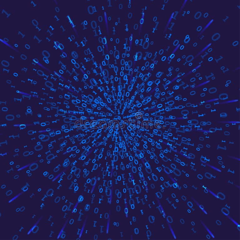 Binary Code Green and Dark Background Digits on Screen. Stock Vector - Illustration of binary ...