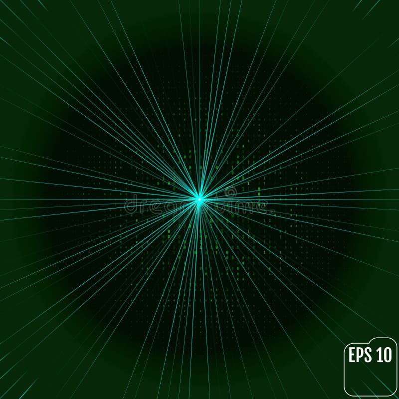 Binary Code Green Neon Glow Matrix. Vector Stock Vector - Illustration ...