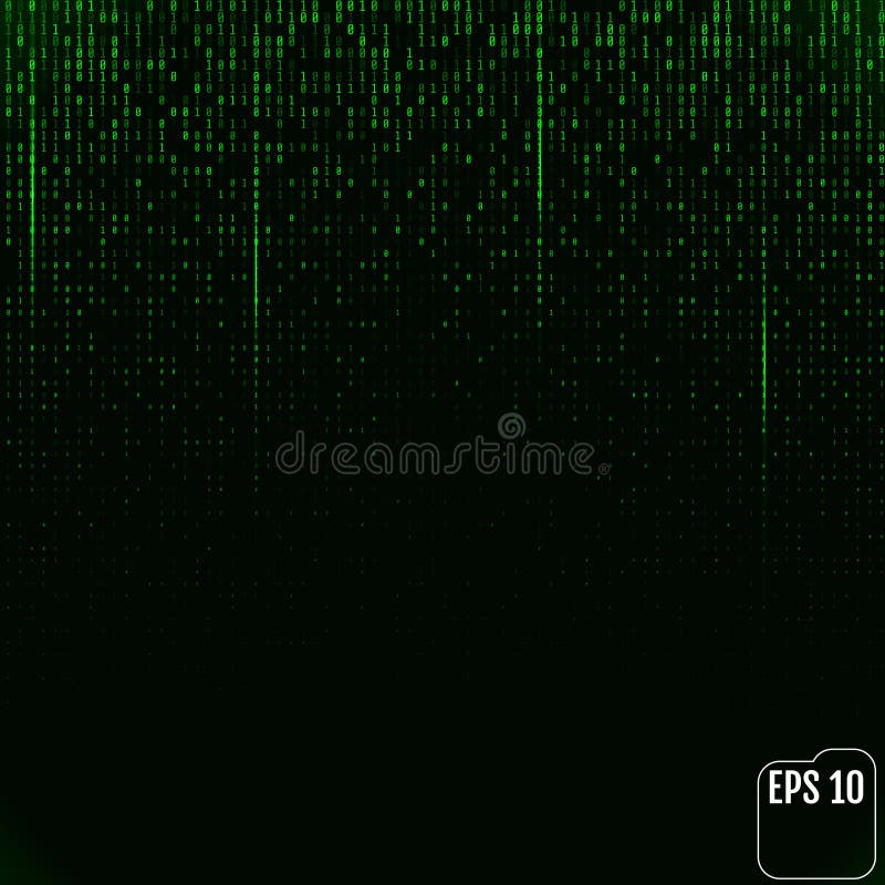 Binary Code Green Neon Glow Matrix. Vector Stock Vector - Illustration of glowing, neon: 90066259