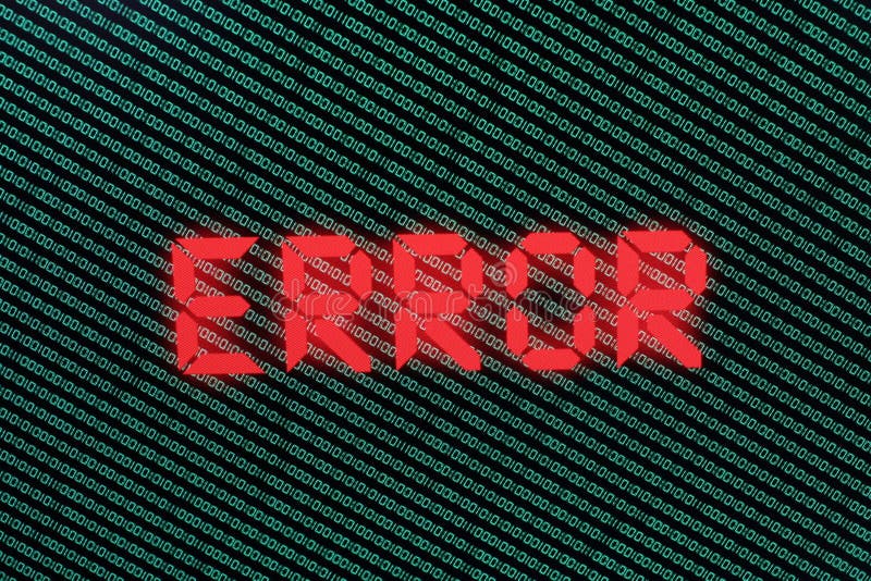 Binary Code in Green on TFT with Error in it Stock Illustration ...