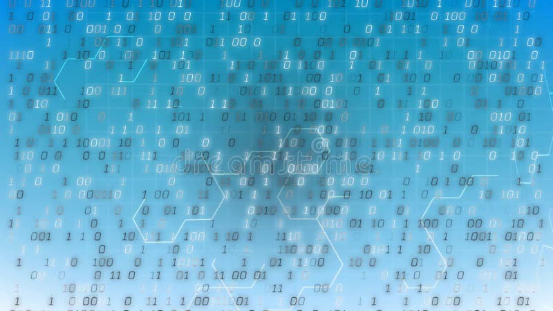 Binary Code and Hexagonal Shapes, Data Processing Animation Over Blue Background Stock Video ...