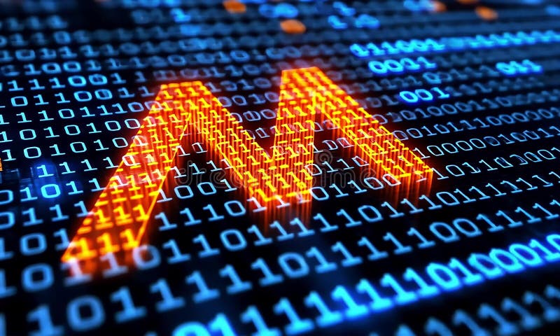 Binary Code with Highlighted M Shape Stock Video - Video of software ...