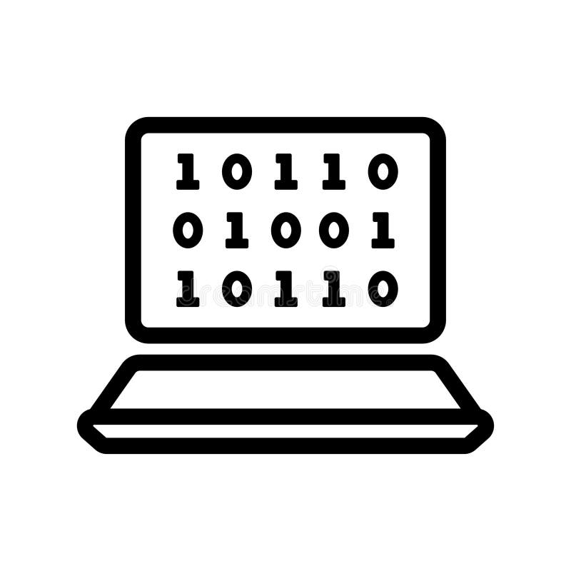 Binary code icon stock vector. Illustration of laptop - 365646874