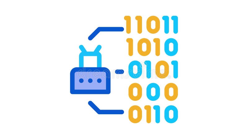 Binary Code Icon Animation stock video. Video of abstract - 223462653