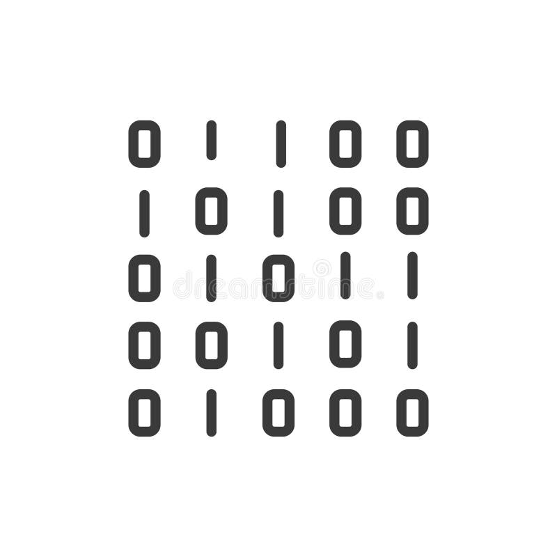 Binary Code Icon In Line Design Binary Code Digital Data Programming Information