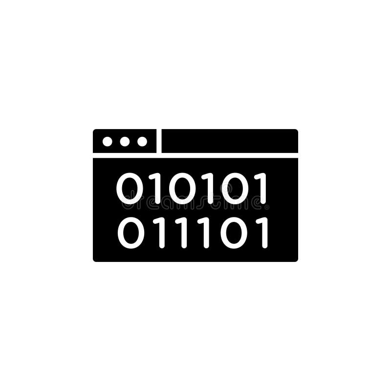 Binary Code Icon Set Computer Software 01 Binary Data Vector Symbol Stock Vector Illustration