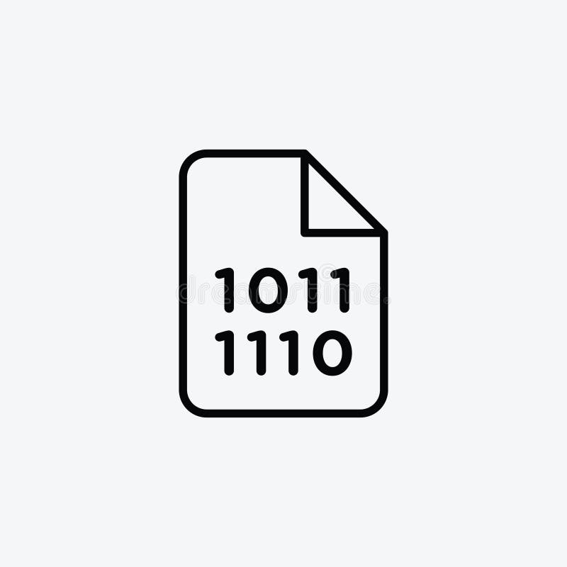Binary Codeline in Thin Line Black Color. Flat Simple Vector Symbols Illustration Stock Vector ...