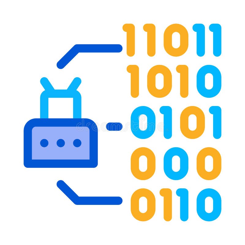 Binary Code Icon Vector Outline Illustration Stock Vector ... Binary Code Icon Vector Outline Illustration Stock Vector ...