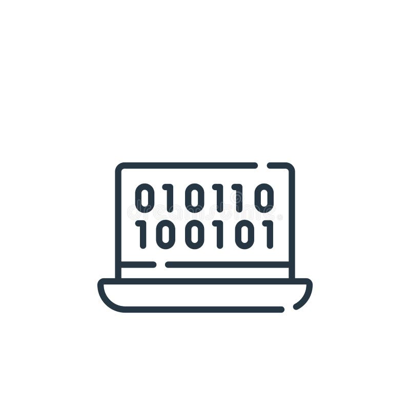 Binary Code Icon Vector From Programming Concept Thin Line Illustration Of Binary Code Editable 2242