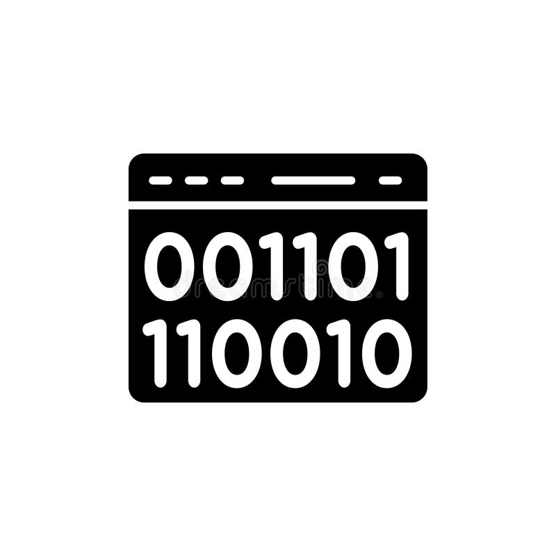 Binary Code Icon Set Computer Software 01 Binary Data Vector Symbol Stock Illustration