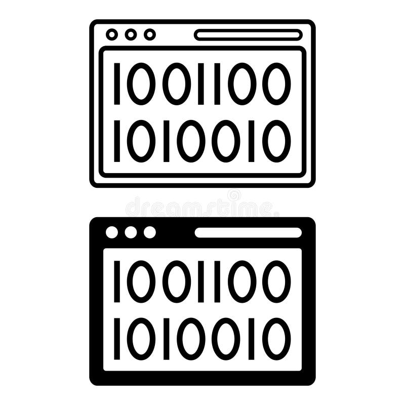 Binary Code Icons. stock vector. Illustration of technology - 310692786