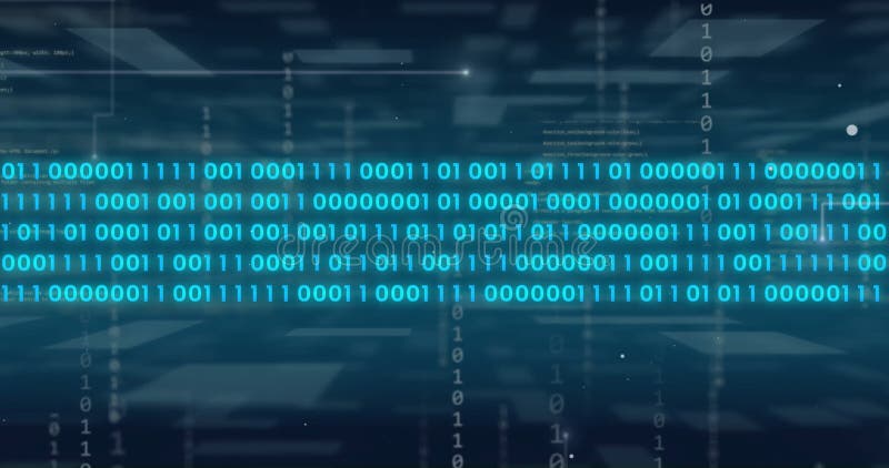 Binary Code Image Over Digital Data Processing Background Stock Photo - Image of internet, code ...