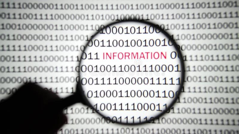 Binary Code, Information Detected by Magnifying Glass. Stock Footage ...