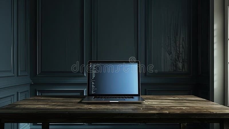 Binary Code on a Laptop Screen in a Dark Room Stock Illustration ... Binary Code on a Laptop Screen in a Dark Room Stock Illustration ...