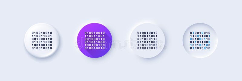 Binary Code Line Icon. Computer Machine Code Sign. Line Icons. Vector Stock Illustration ...