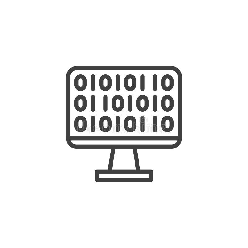 Binary Code Line Icon Stock Vector Illustration Of Virtual 274737837