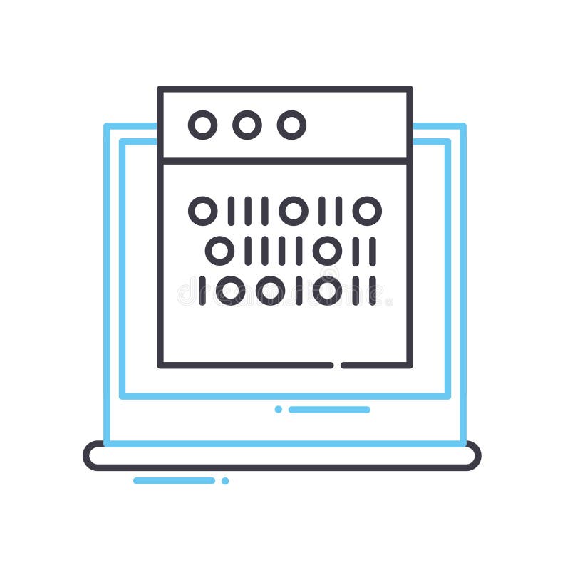 Binary Code Line Icon, Outline Symbol, Vector Illustration, Concept ... Binary Code Line Icon, Outline Symbol, Vector Illustration, Concept ...