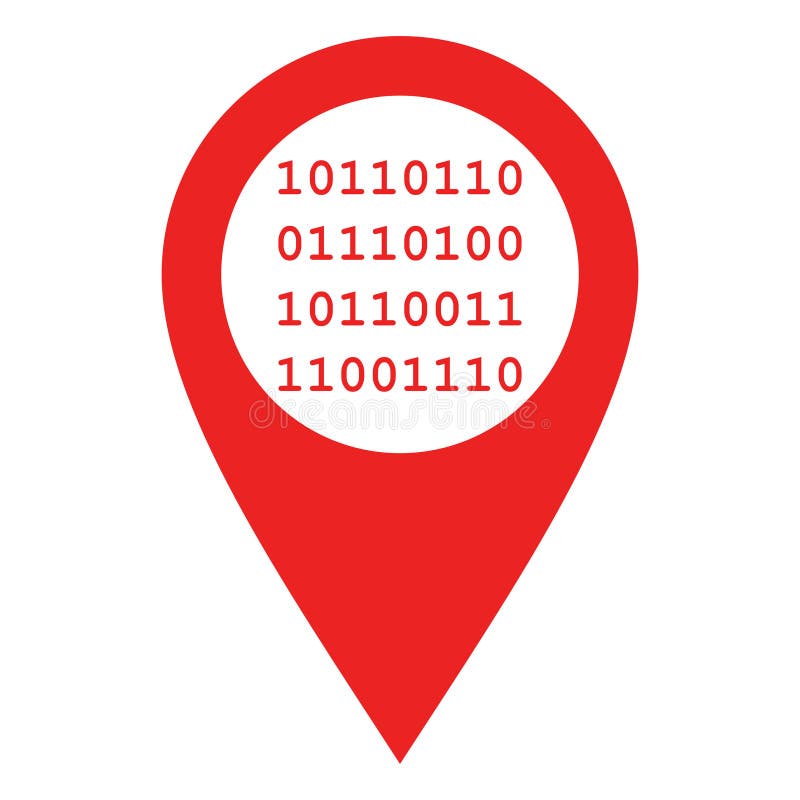 Binary Code and Location Pin Stock Vector - Illustration of navigation ...
