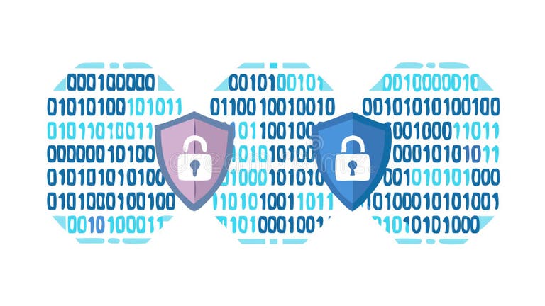 Binary Code with Locks, Data Security and Encryption, Vector Design Generative AI Stock Vector ...