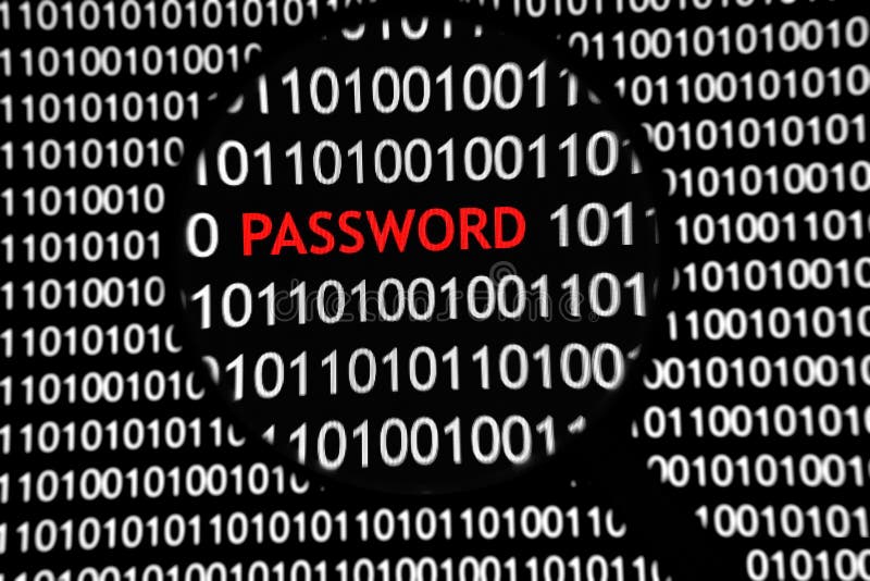 Binary Code Login - Password Stock Image - Image of monitor, black ...