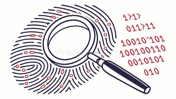 Binary Code Magnifier Digital Analysis And Data Scrutiny Tool Vector