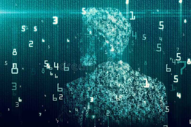 Binary code man background stock illustration. Illustration of ...