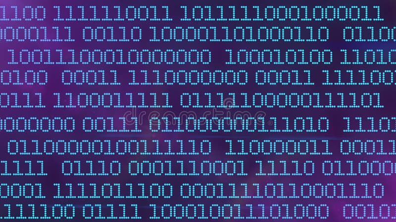 Binary Code Matrix Background With Red Digits Moving On Screen Algorithm Binary Data Code