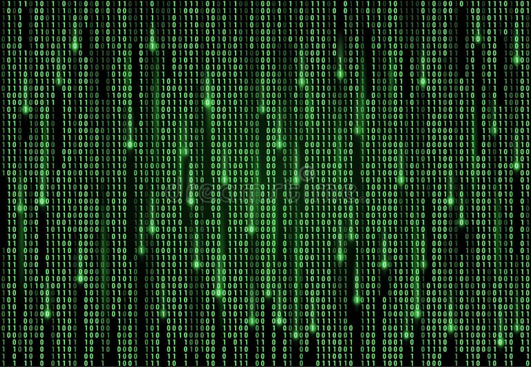 Binary Code Matrix Background, Digital Technology Stock Vector - Illustration of firewall, black ...