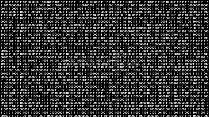 Binary Code Matrix Background with Digits Moving on Black Screen. Digital Number Background ...
