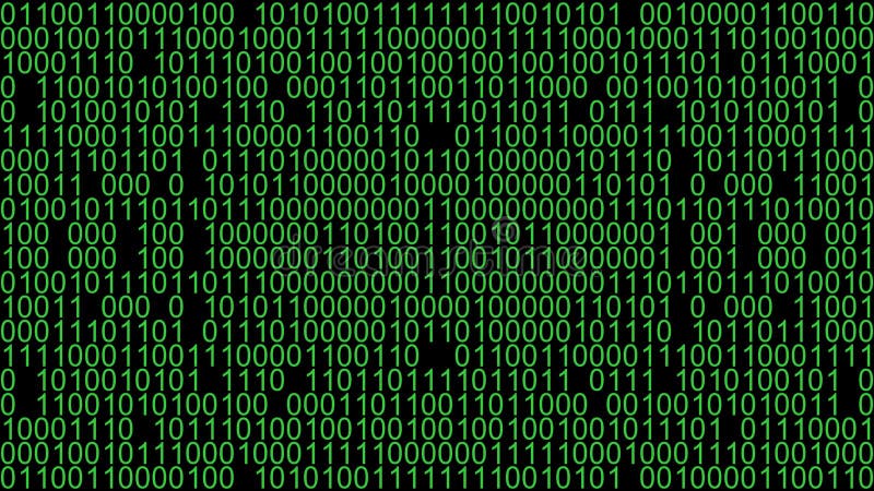 Binary Code Matrix Digital Background in Green with Change Size of ...