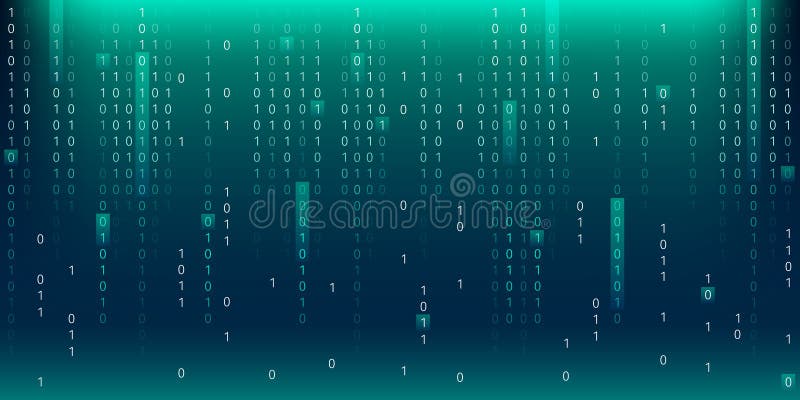 Binary Code Matrix on Green Cyber Background Stock Illustration ...