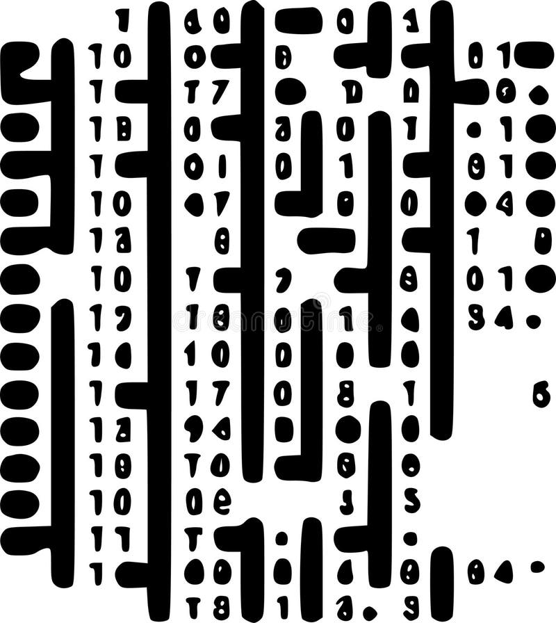 Binary Code - Minimalist and Simple Silhouette - Vector Illustration ...