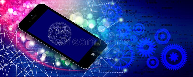 Binary Code Mobile Background, Artificial Intelligence Digital Eye ... Binary Code Mobile Background, Artificial Intelligence Digital Eye ...