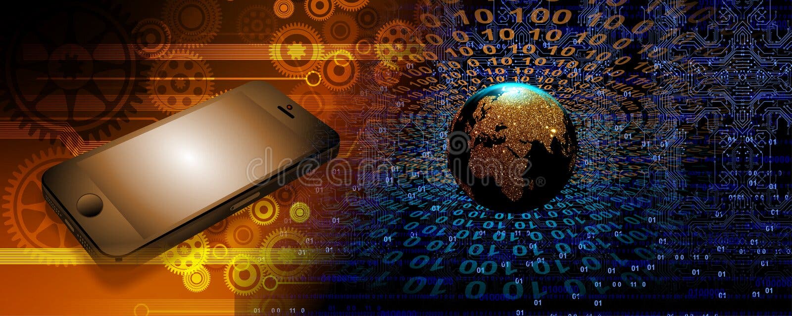 Binary Code Mobile Circuit Industrial Business Background. Background ...