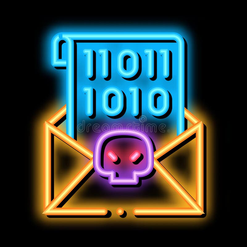 Binary Code Neon Glow Icon Illustration Stock Vector - Illustration of ...