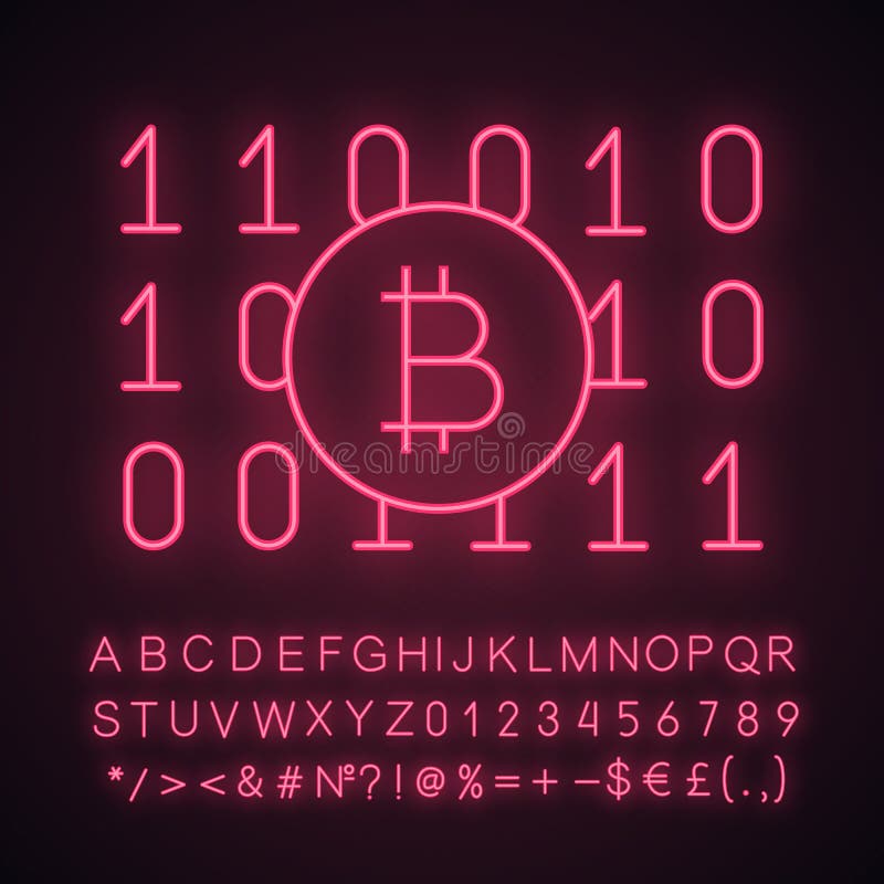 Binary Code Neon Light Icon Stock Vector - Illustration of information ...