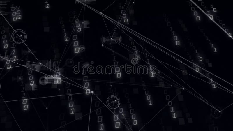 Binary Code and Network Connections Creating Digital Data Processing Animation Stock Video ...