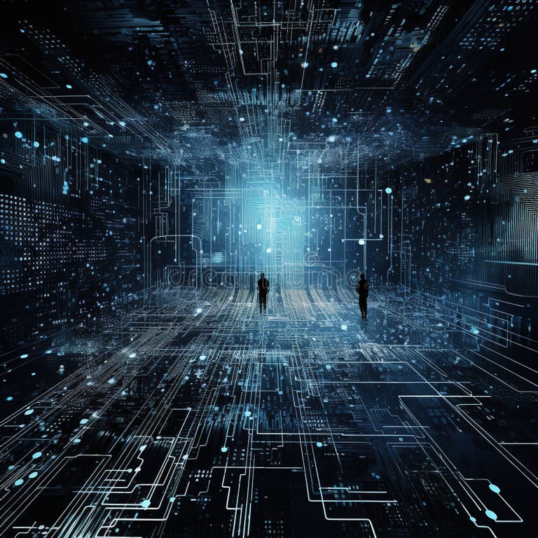 Binary Code and Neural Network: the Convergence of Data and Intelligence Stock Illustration ...