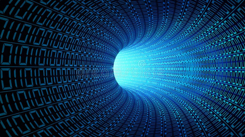 Binary Code Numbers in Blue Abstract Speed Motion in Highway Stock Illustration - Illustration ...