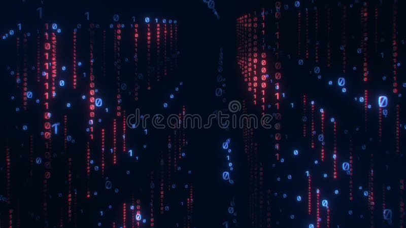 Binary Code Numbers 0 1 Loop Artificial Intelligence Technology Background Stock Footage
