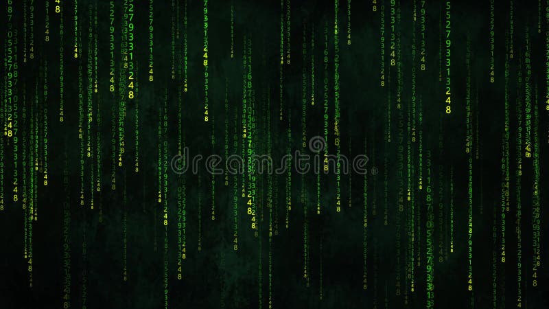 Binary Code with Numbers Moving on the Screen. Digital Age. Binary Algorithm, Data Code ...