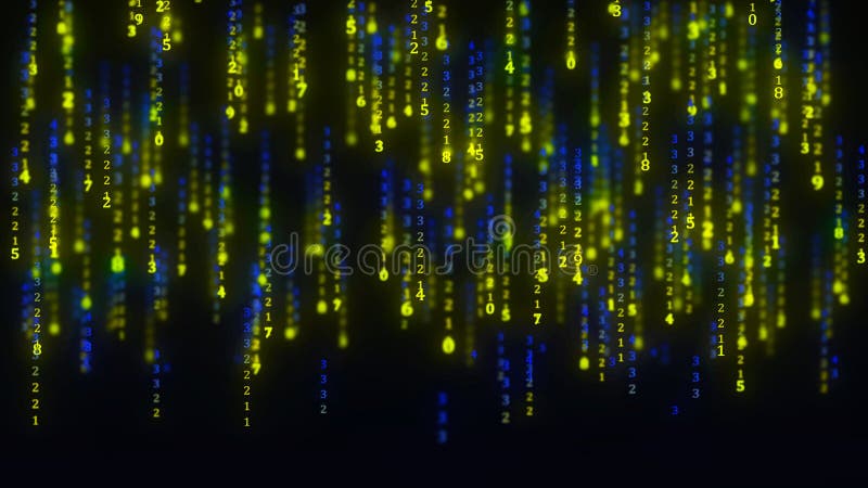 Binary Code with Numbers Moving on the Screen. Digital Age. Binary ...